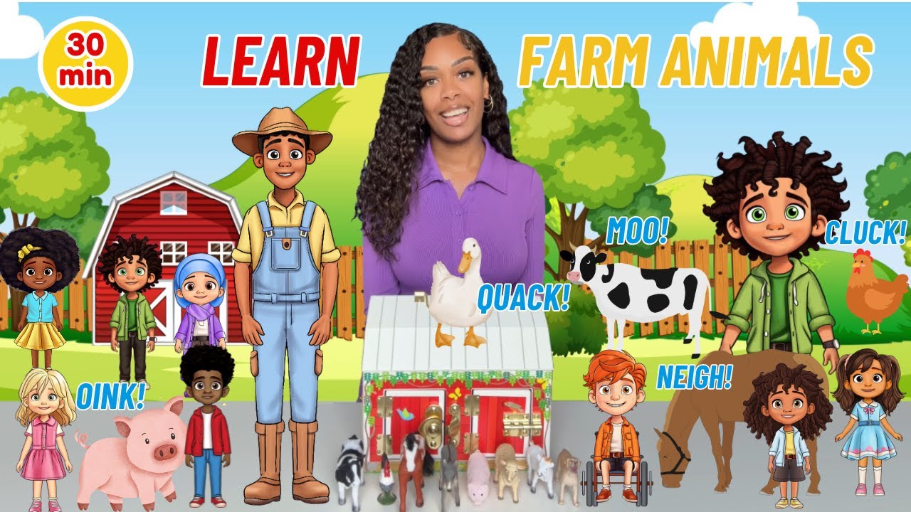 Learn Farm Animals | Learning with Ms Houston - YouTube