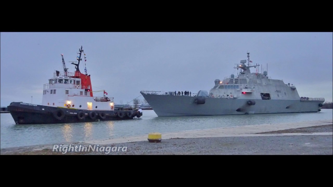 Navy ship USS LITTLE ROCK LCS-9, Maiden voyage on Welland Canal - YouTube