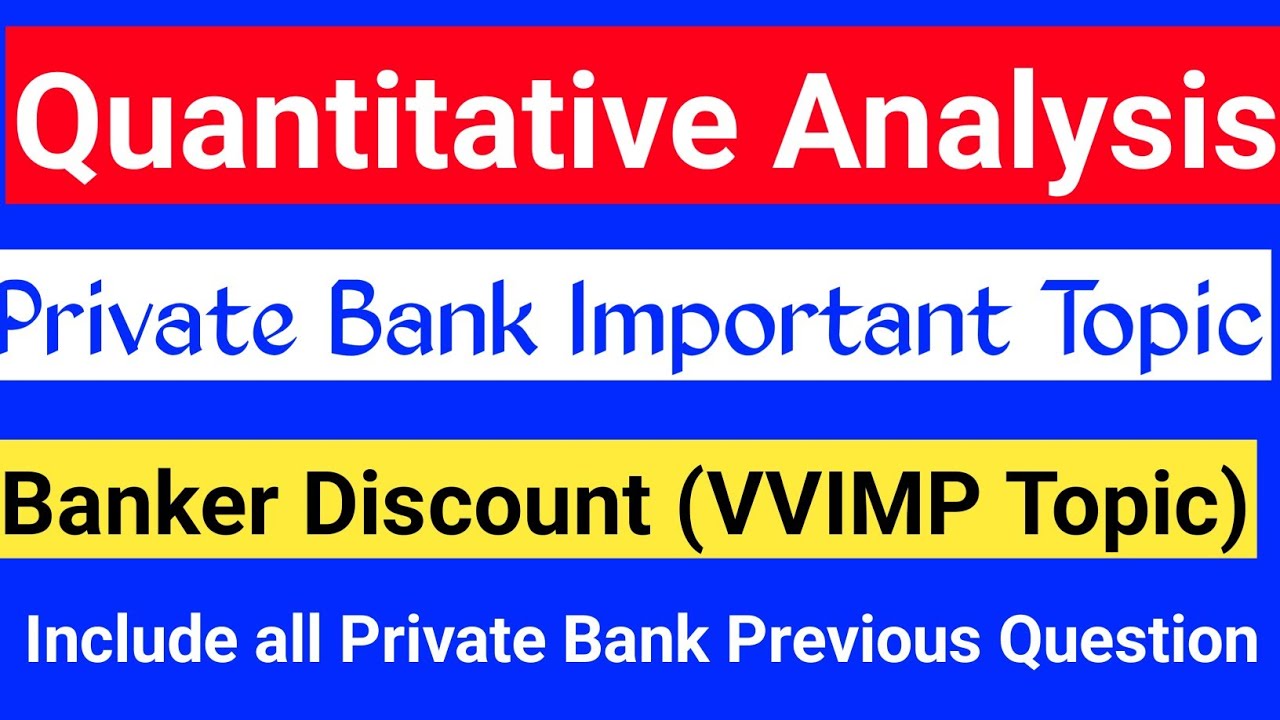 Bankers Discount // Private bank Exam Preparation video // Quantitative ...