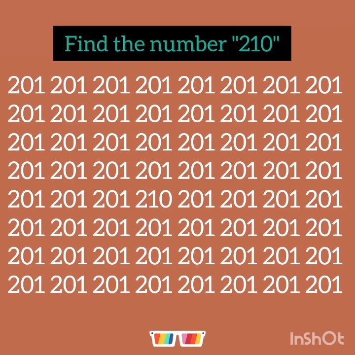 how fast can you find the number "210" #follow - YouTube