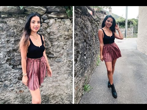 Short taille haute de couleur violet prune