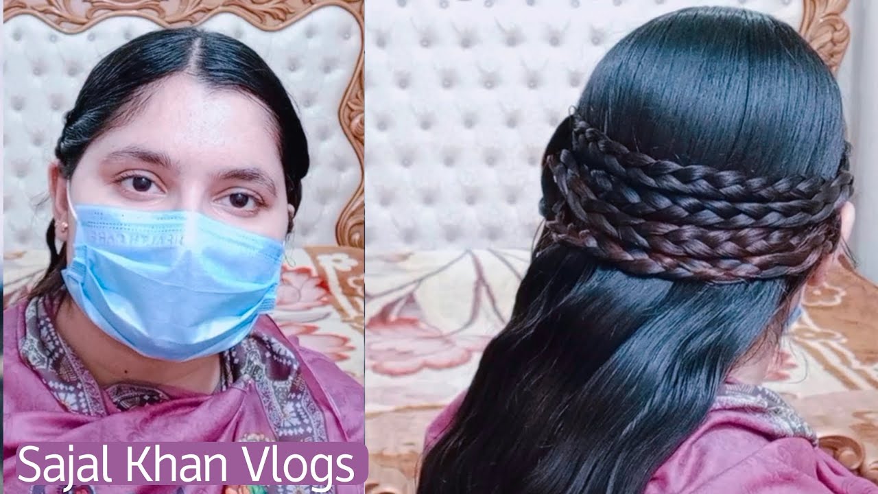 Back crown hairstyle making by husband #sajalkhanvlogs - YouTube