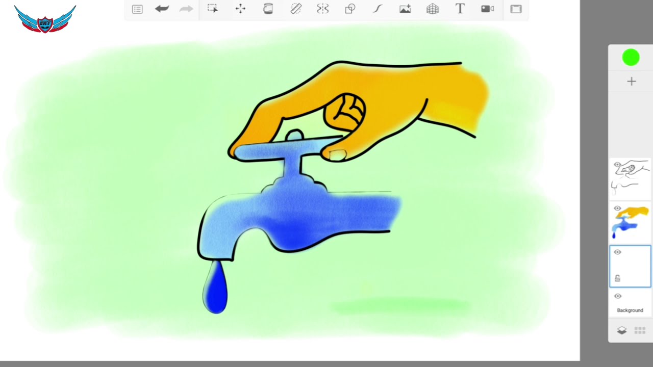 HOW TO DRAW WATER SAVİNG - Let's close the taps DRAWİNG EASY - YouTube