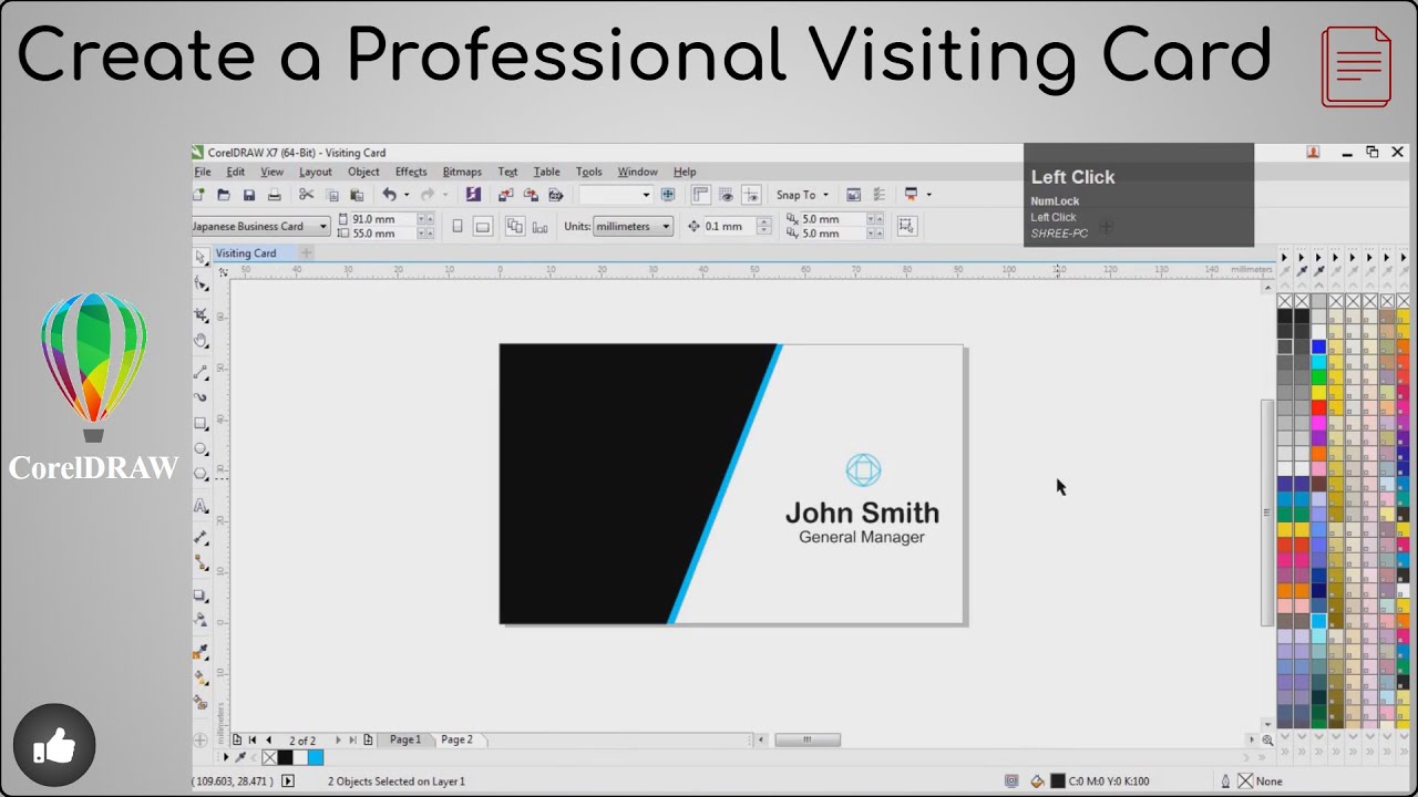 How to Create a Professional Visiting Card | CorelDRAW Applications ...