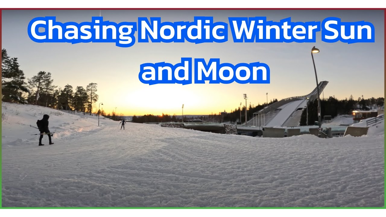 Oslo Scenic Winter Drive 4k | Chasing the Sun and Moon | Holmenkolen ...