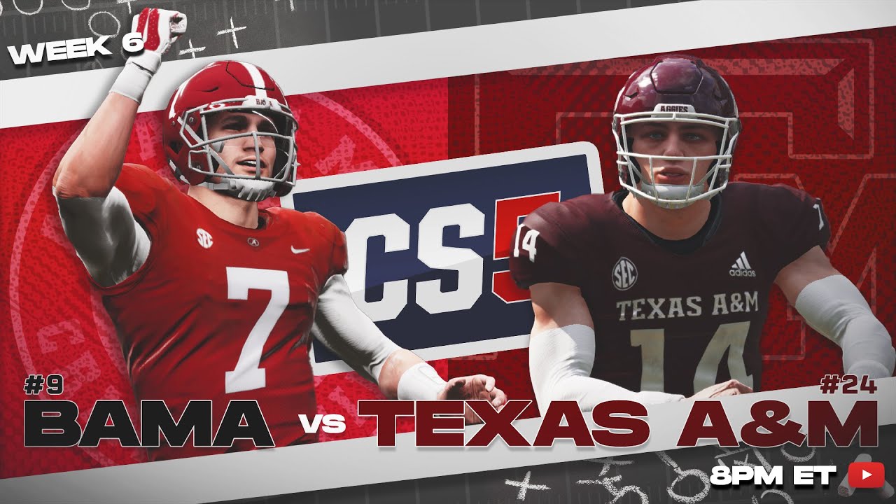 #9 Alabama (3-1) vs #24 Texas A&M (2-3) Week 6 Premiere Game | NCAA ...