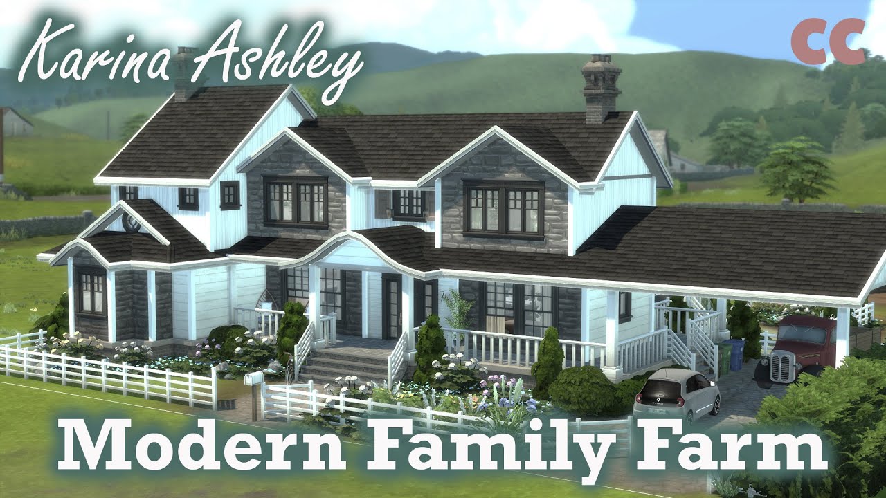 Modern Family Farm // Sims4 // CC Speed Build - YouTube