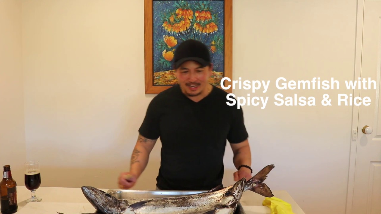 Catch and cook Gemfish, Crispy fried with Spicy Salsa and Steamed Rice ...