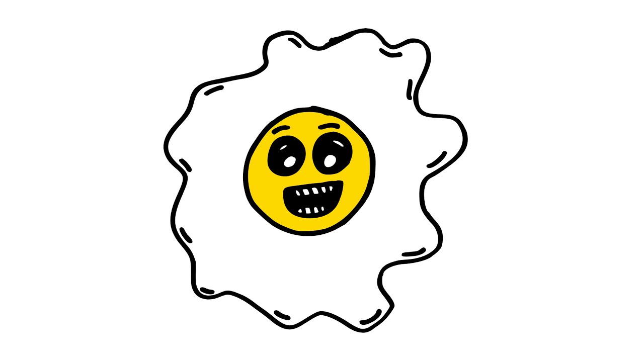 HOW TO DRAW A CUTE EGG SUNNY SIDE UP - EASY DRAWINGS - YouTube
