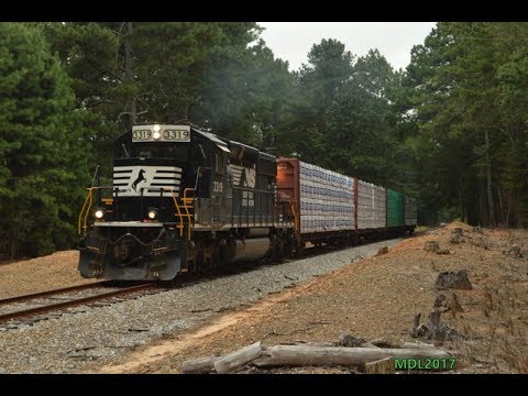 HD: NS 3319 South, NS Train G87, Sargent, GA - YouTube