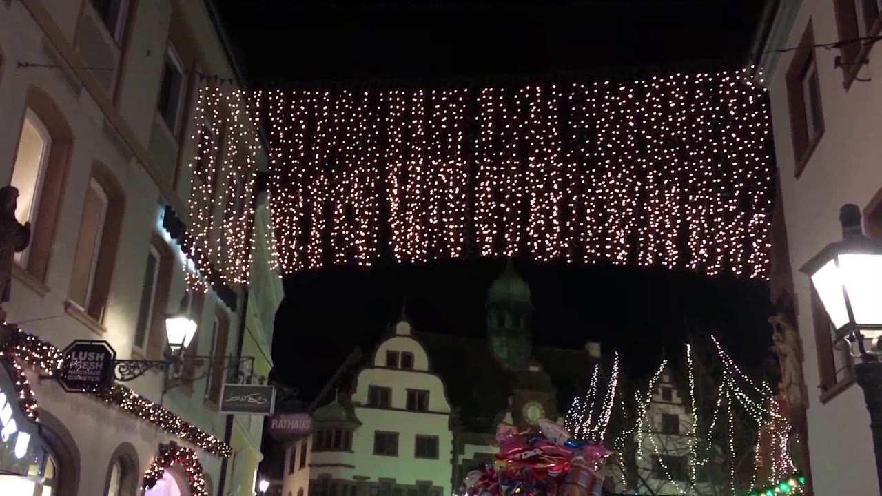 Freiburger Weihnachtsmarkt Freiburg Weihnachtsbeleuchtung - YouTube