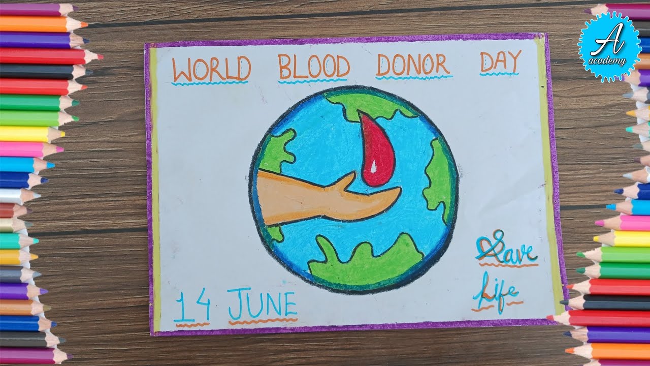 World Blood Donor Day Drawing / Blood Donor Day Drawing / Easy Drawing ...