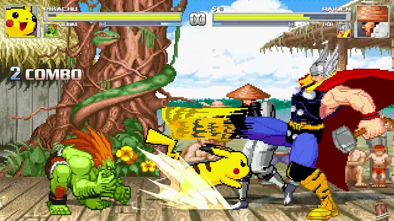 AN Mugen #261: Pikachu & Blanka VS Raiden & Thor - YouTube