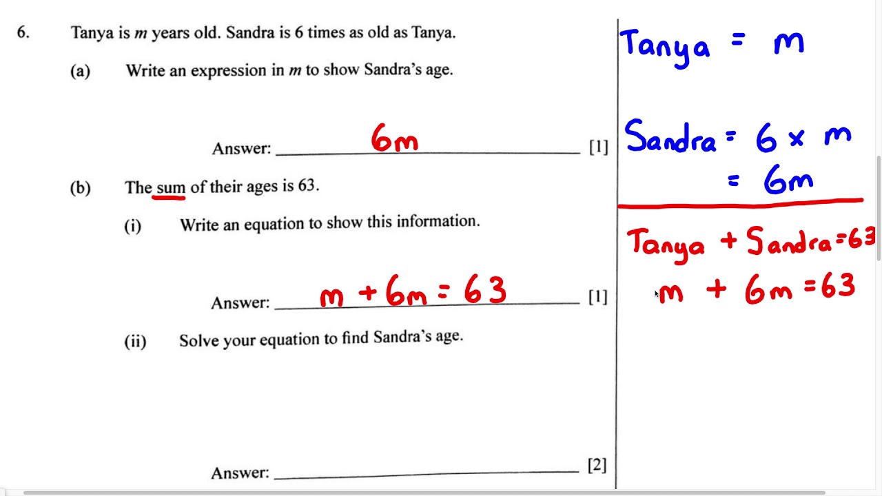 BJC Math Paper 2 - Algebra Word Problems - YouTube