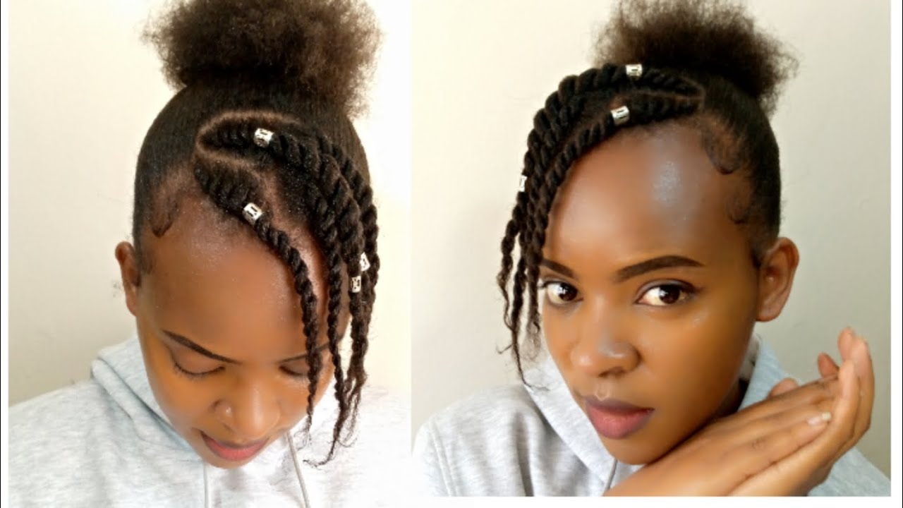 Cute Hairstyle tutorial in 2 minutes. Natural hair hairstyle for 4 type ...
