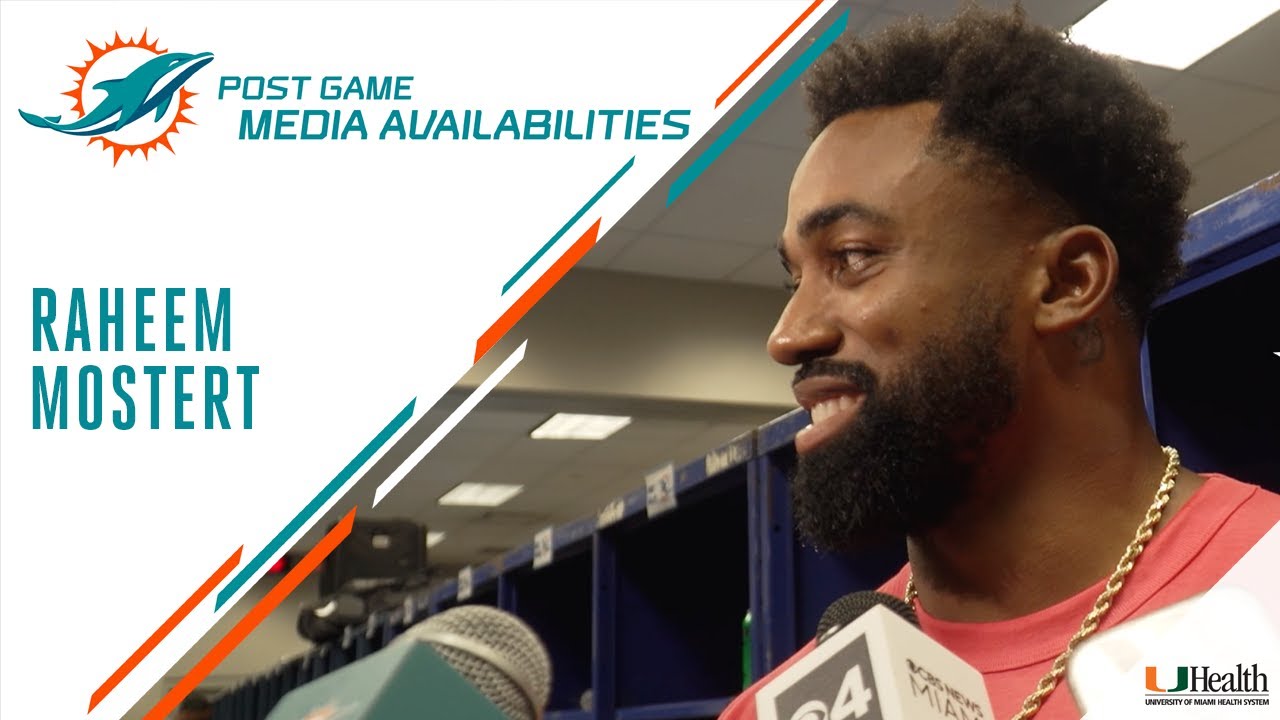 Raheem Mostert meets with the media after #MIAvsHOU | Miami Dolphins ...