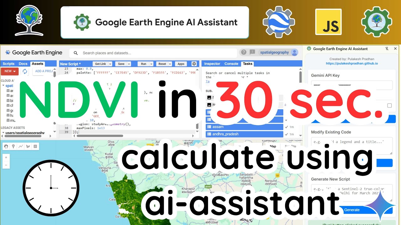 NDVI in 30 sec. using Google Earth Engine AI Assistant - YouTube
