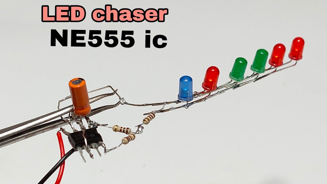 How to make LED chaser NE555 ic|LED blinking circuit|Electronics ...