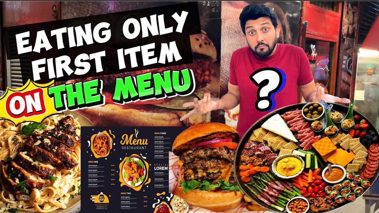 Eating Only First Item on the Menu for 24 Hours 😀😍| Weird Food ...