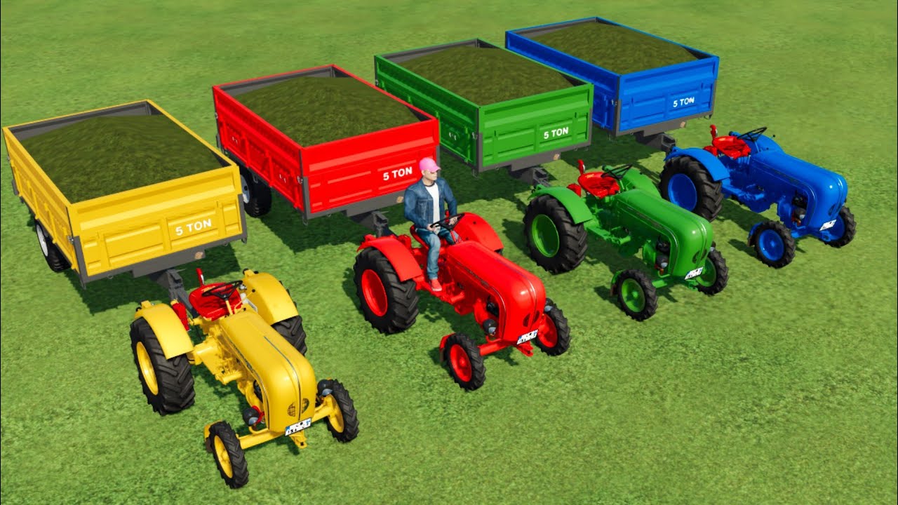 COLOURS OF LOADER ! CAT BACKHOE LOADER & TRACTOR IN FS 22 | FARMING ...