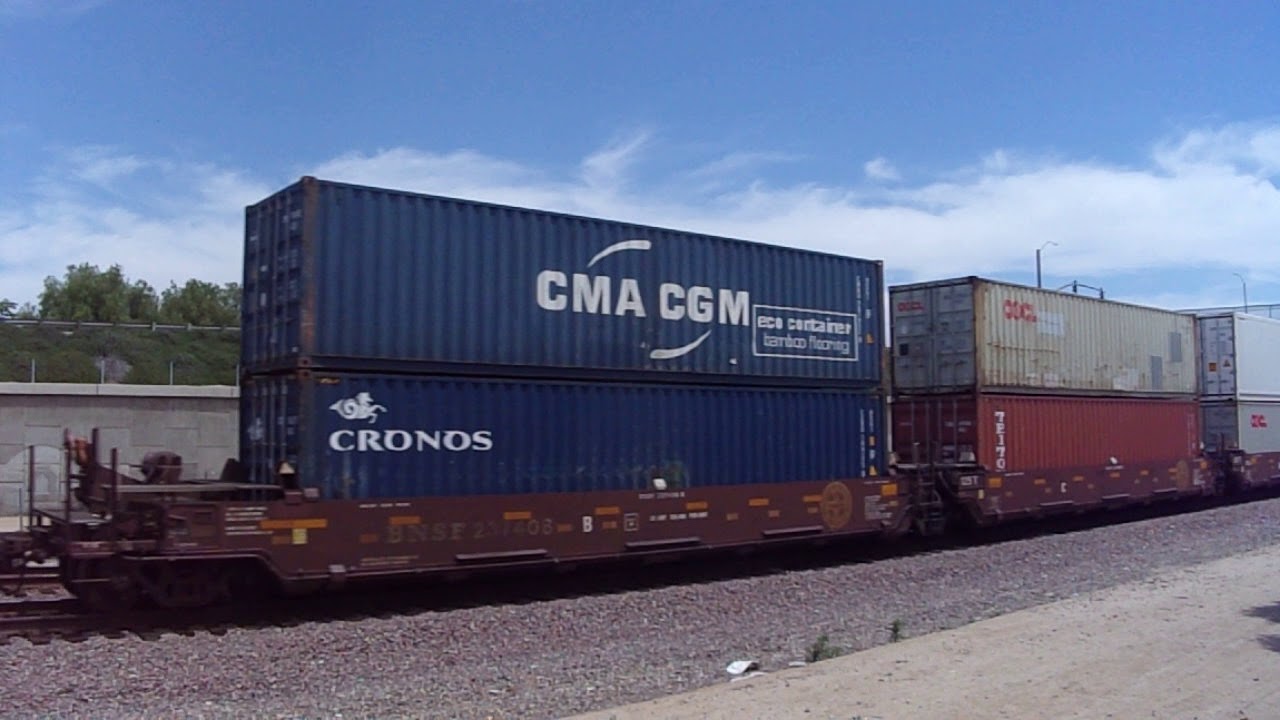 BNSF 6310 Westbound Double Stack Container Train (W/DPU'S) - Riverside ...