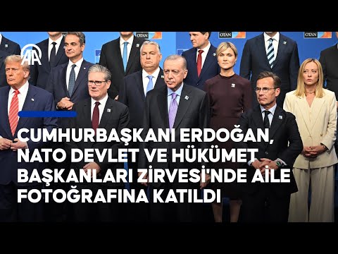 Cumhurbaşkanı Erdoğan, NATO Devlet ve Hükümet Başkanları Zirvesi'nde aile fotoğrafına katıldı
