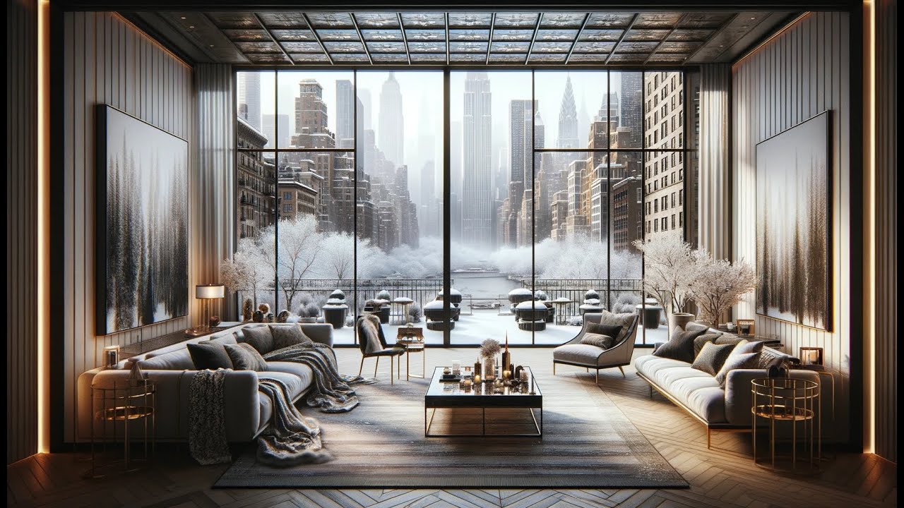 Cozy Winter: 10 Hours of Serene Snowfall in a Luxury NYC Loft ...