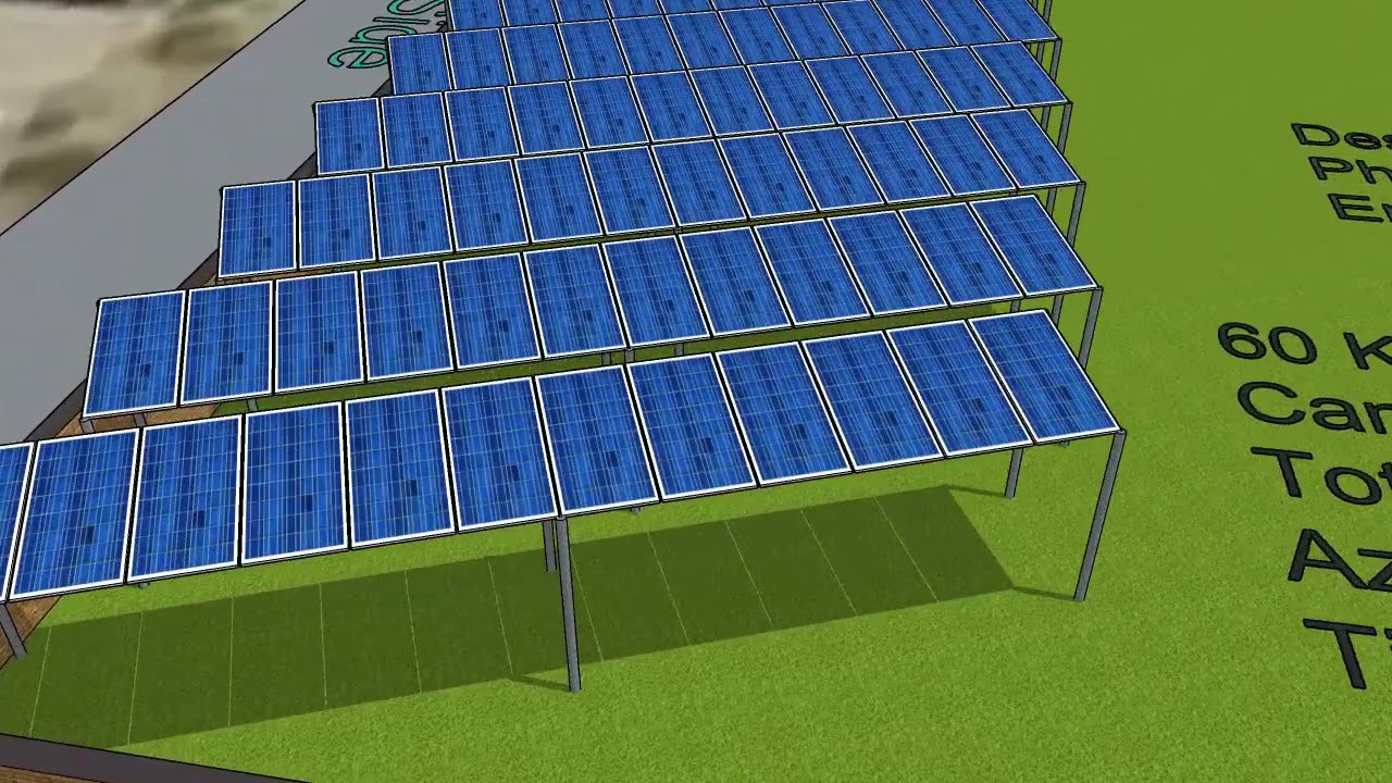 3D Modeling and shadow analysis of 60 KW PV system at park near K Block ...