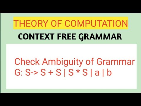 Ambiguous Grammar Example || Ambiguity in Context Free Grammar || CFG ...
