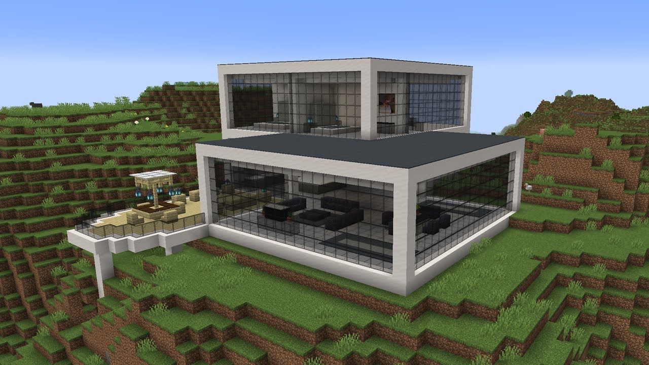Let's Build a Small Realistic Modern Minimalist Minecraft House on a ...