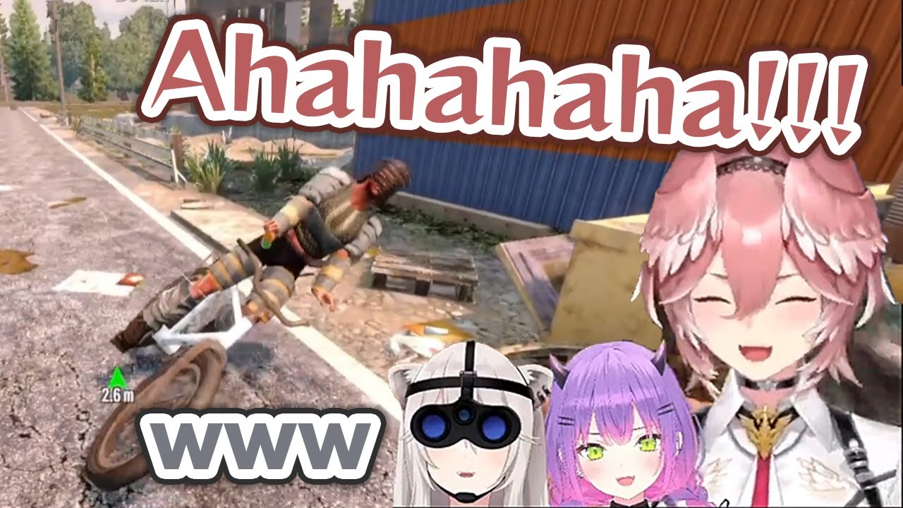 Lui laughing out loud at the way Botan rides her bike【7 Days to Die ...