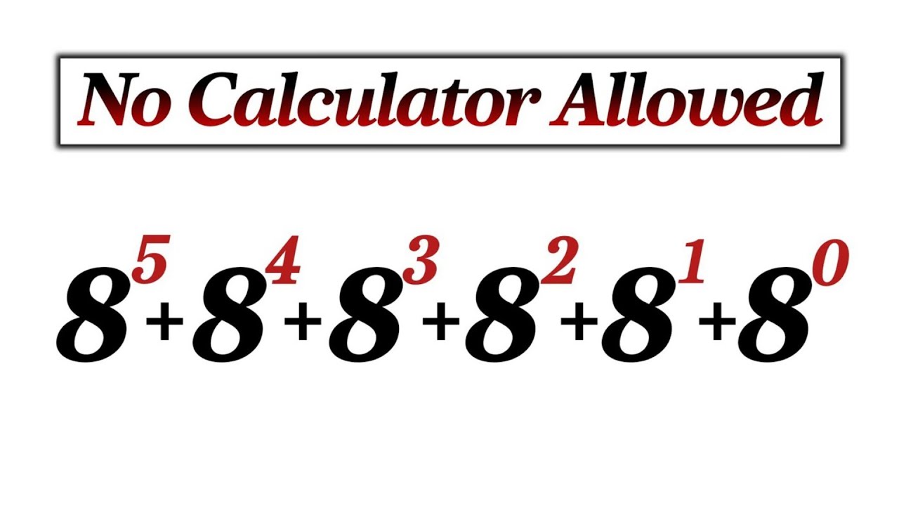 No Calculator Allowed | Math Olympiad Question - YouTube