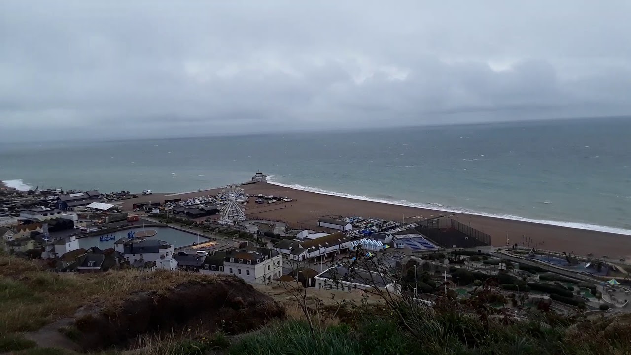 Hastings harbour view from by the castle - YouTube