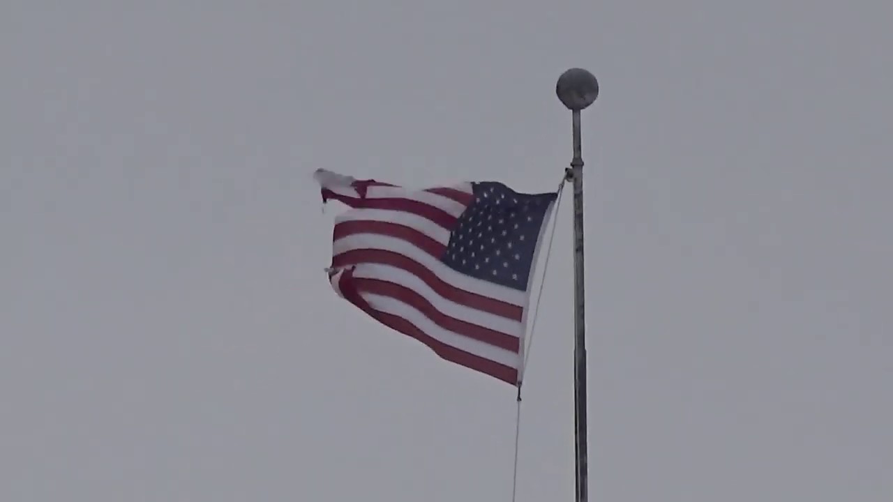 American Flag Waving In High Winds - YouTube