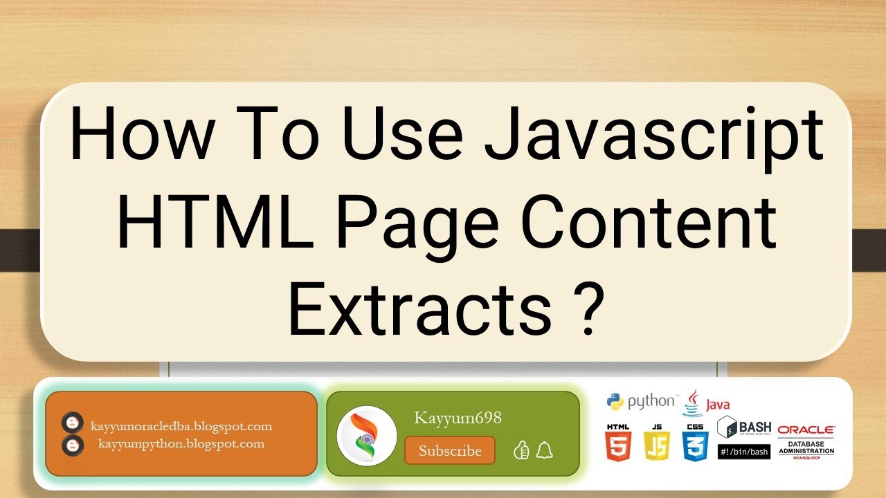 How To Use Javascript HTML Page Content Extracts ? #javascript #html5 # ...