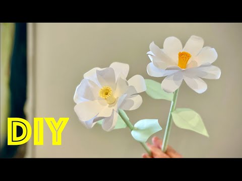 Easy Paper Daisy Flower - DIY TUTORIAL - YouTube