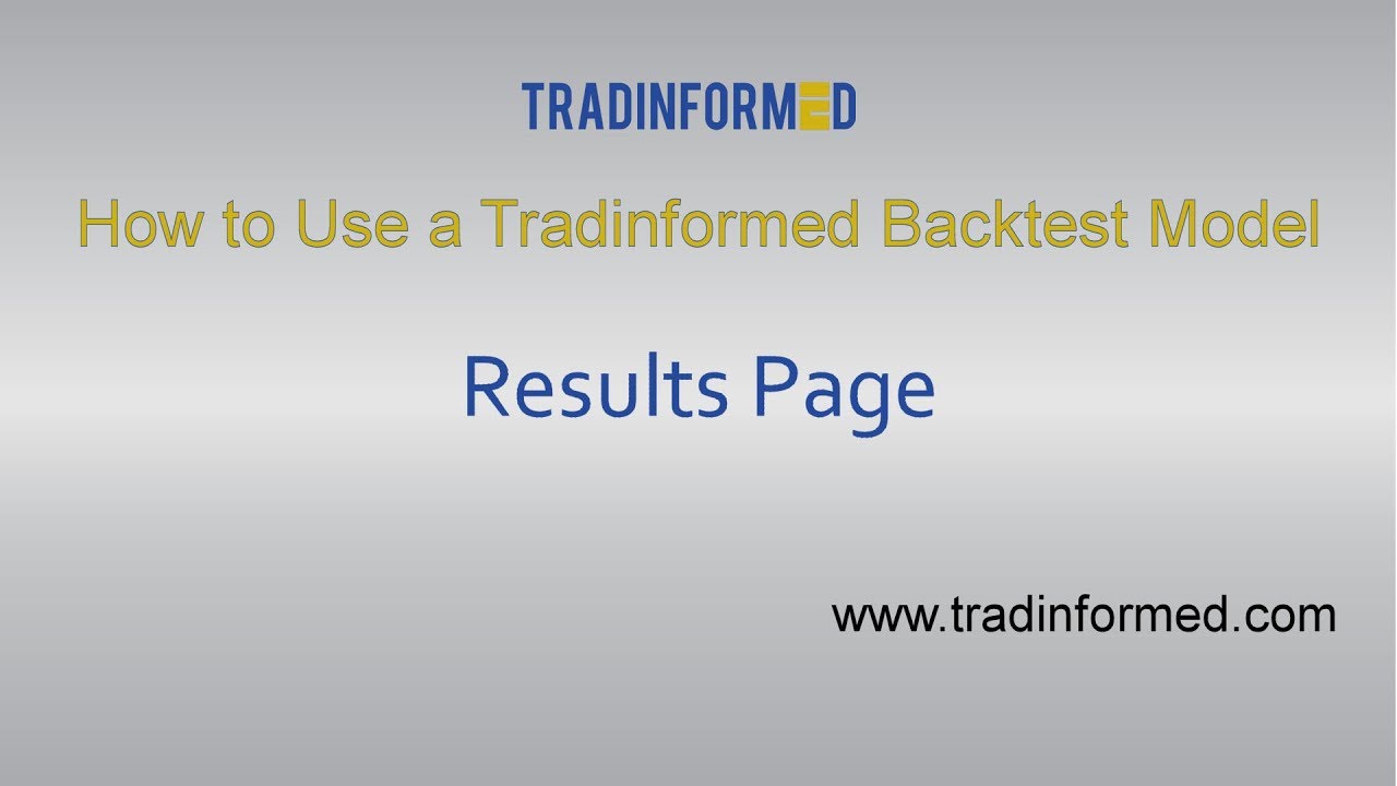 How to Use the Results Page in a Tradinformed Backtest Model - YouTube