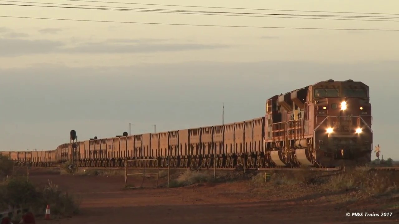 BIG TRAINS WITH BIG POWER: BHP Iron Ore Trains in Australia - YouTube