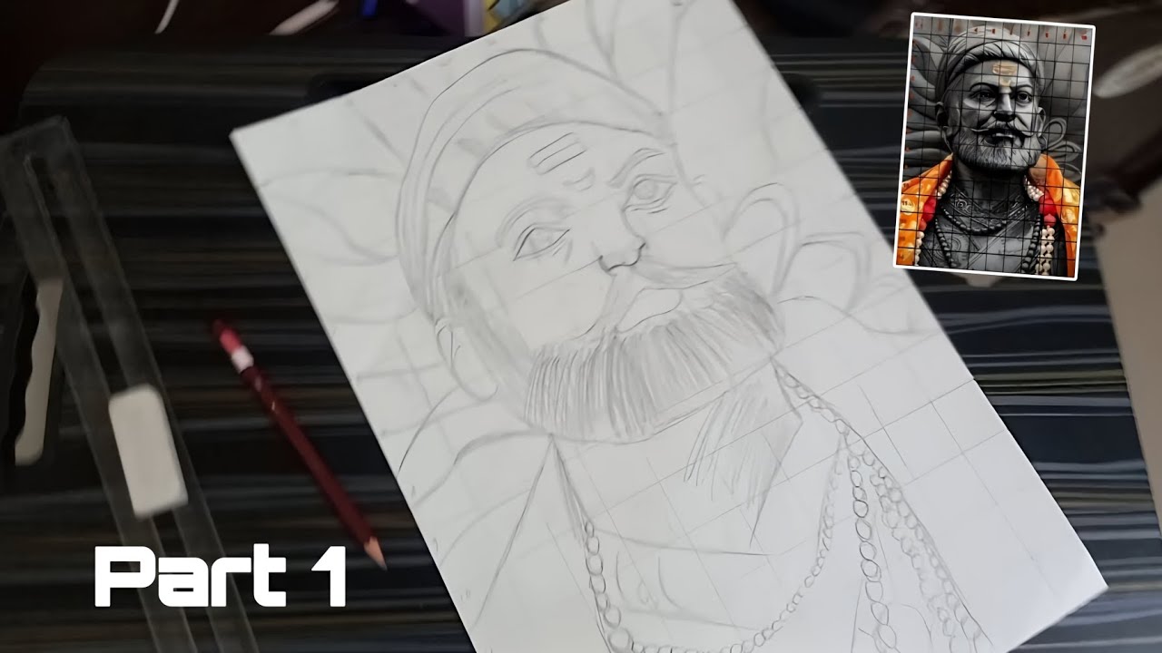 How to draw Chhatrapati Shivaji Maharaj, Shivaji maharaj drawing ...