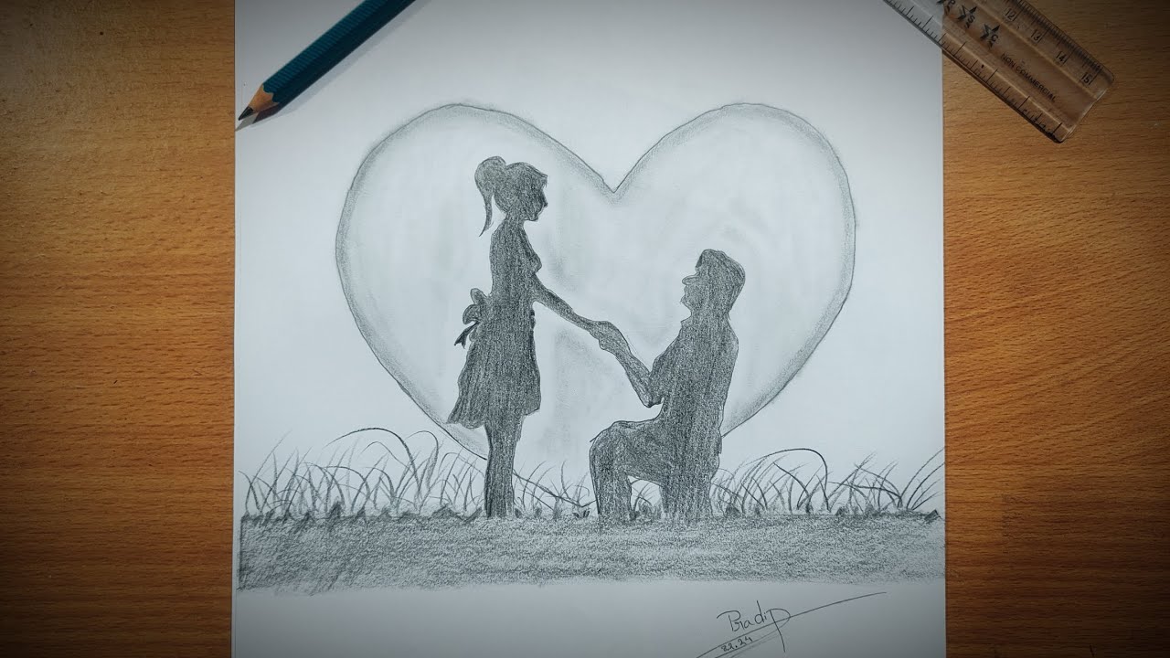 Propose day special drawing || 🥰🥰 Propose day ki drawing kaise draw ...
