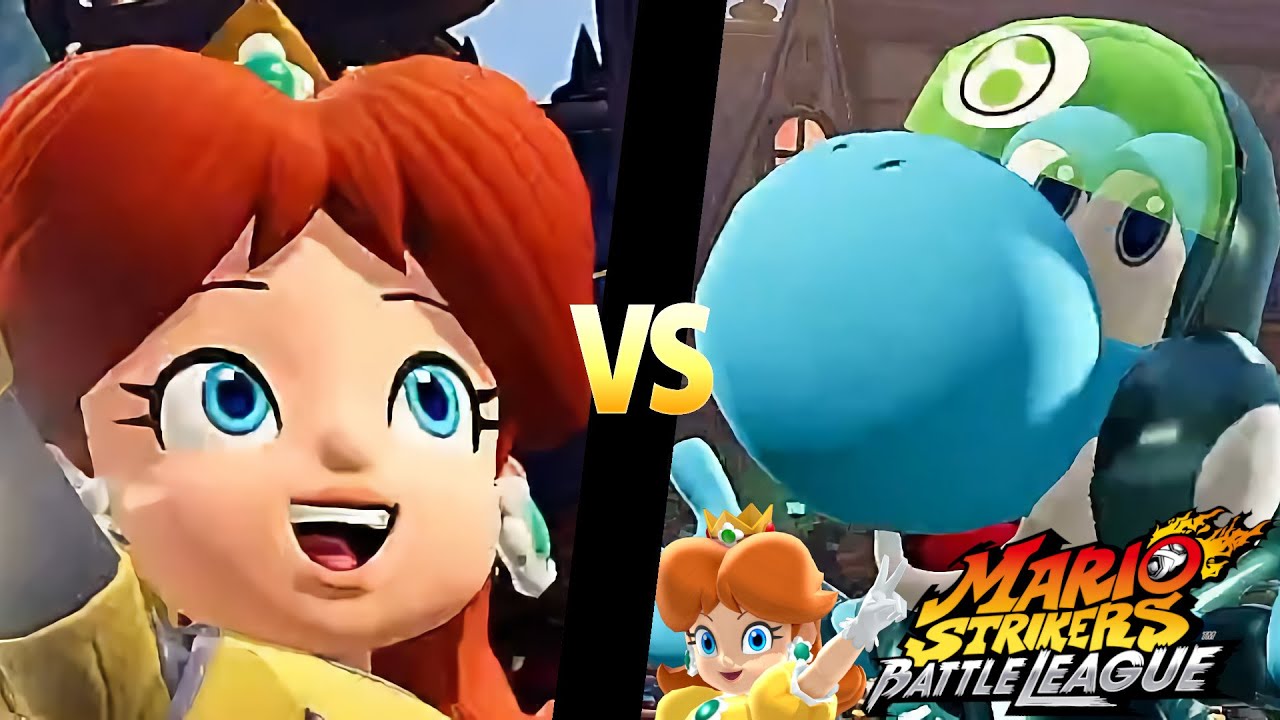 Mario Strikers Battle League Team Daisy vs Team Yoshi in Spooky Mansion ...