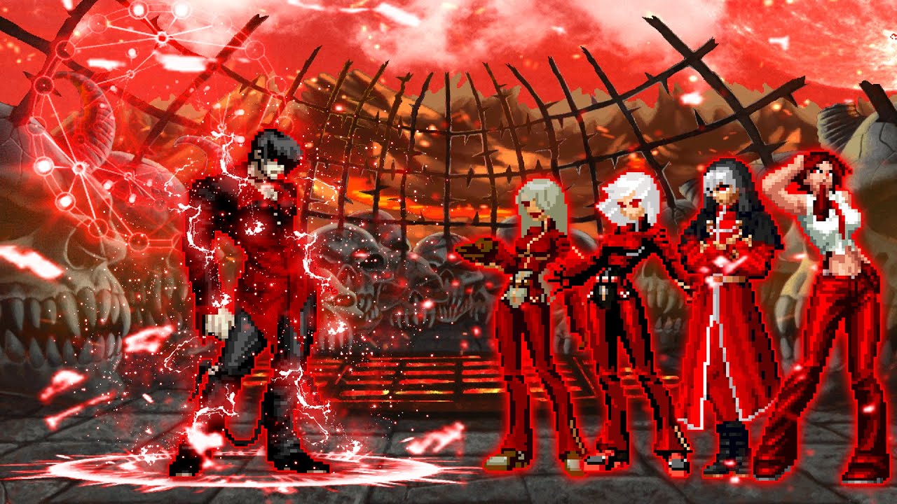 Evil Blood Iori VS Girls Blood Team | .M.U.G.E.N. - YouTube