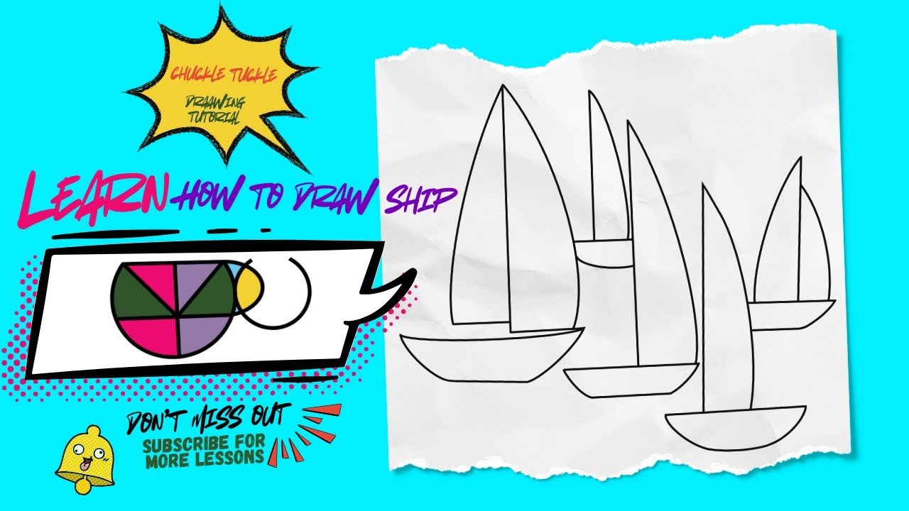 How to draw a ship boat yatch easy step-by-step 🚢 | Ship lineart ...