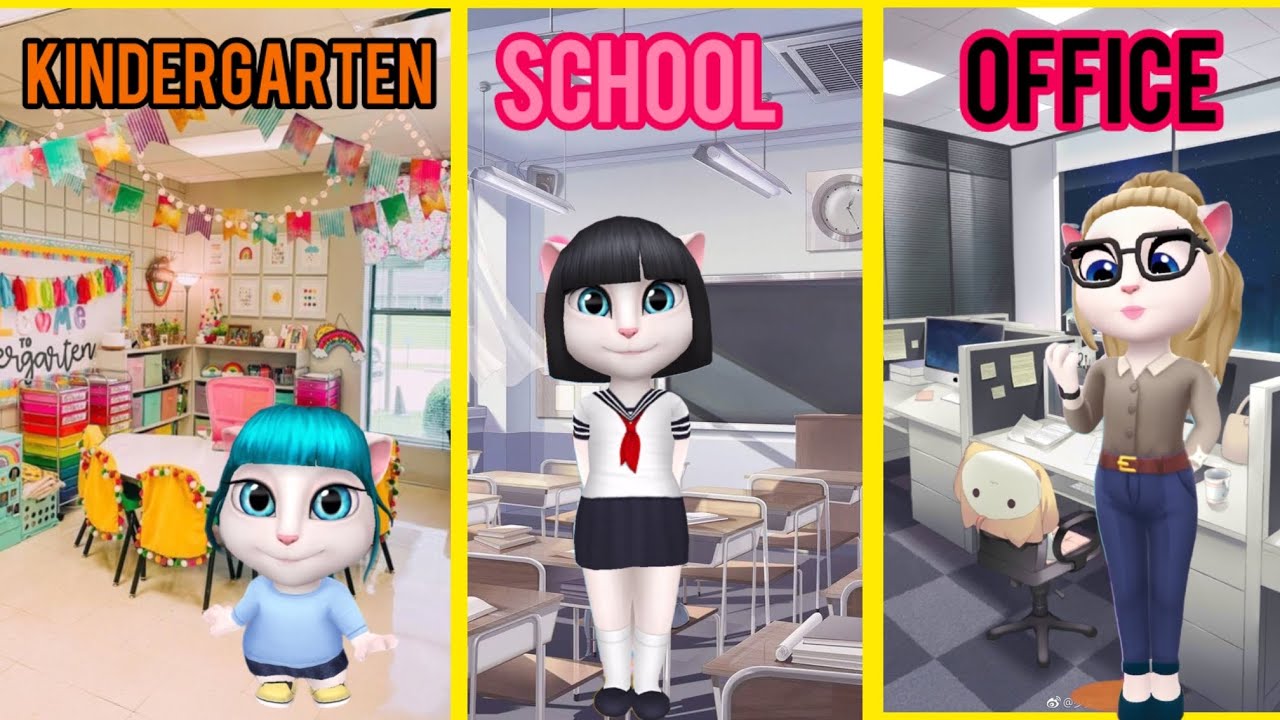Angela working 👩🏻‍🏫 & Angela go to the school 🏫 & Angela go to the ...