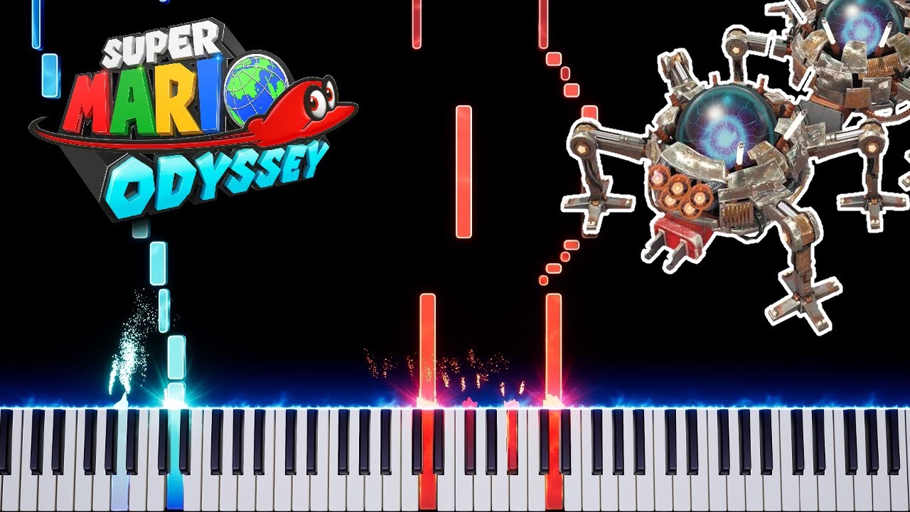 Super Mario Odyssey: Mecha Wiggler Battle (Piano Tutorial) - YouTube