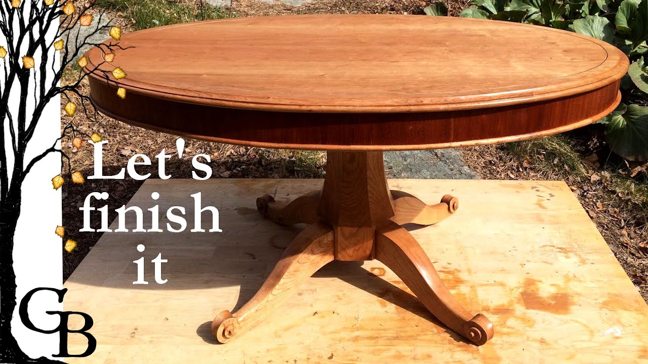 Octagonal column and scroll feet - elliptical table part 3 - YouTube