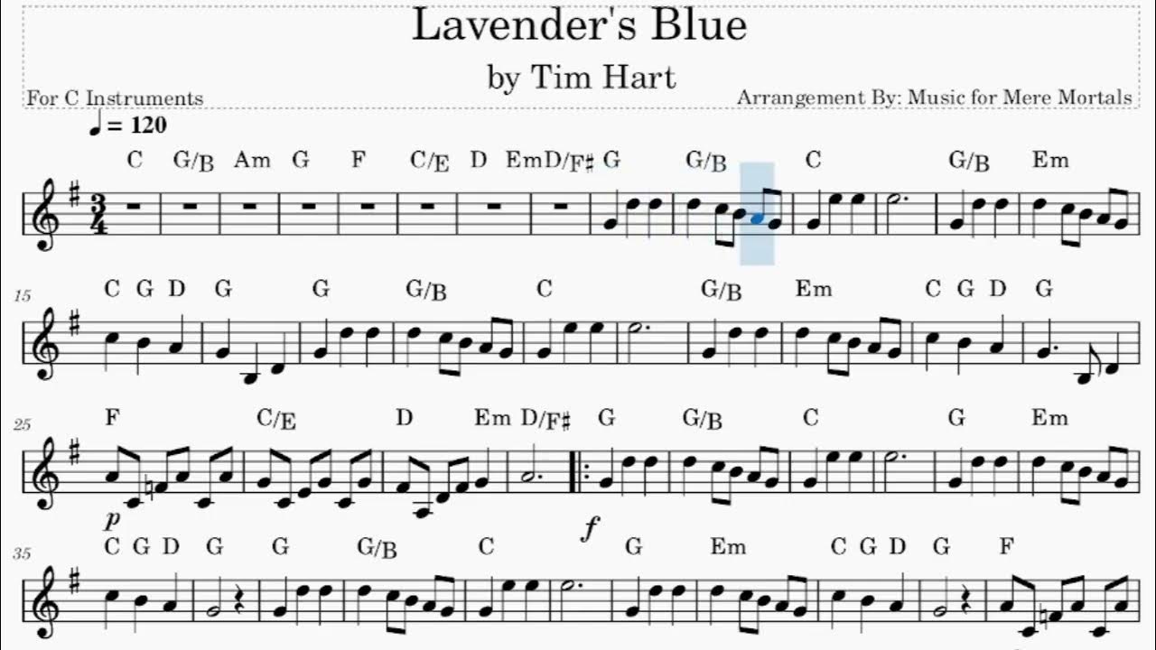 Lavender's Blue - Beginner - Play Along for C Instruments - YouTube