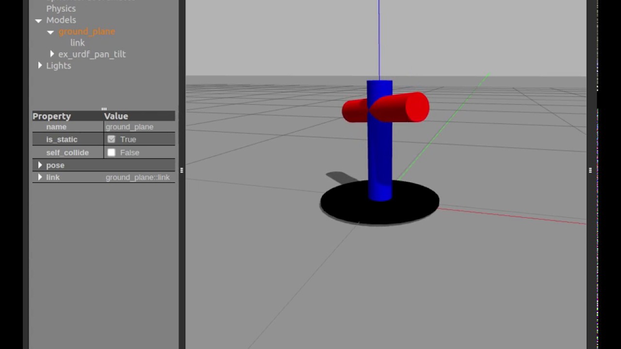 ROS Gazebo example pan/tilt system - YouTube