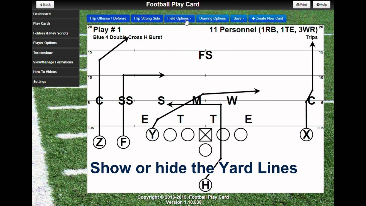 Football Play Card Quick Tip - Field Options - YouTube