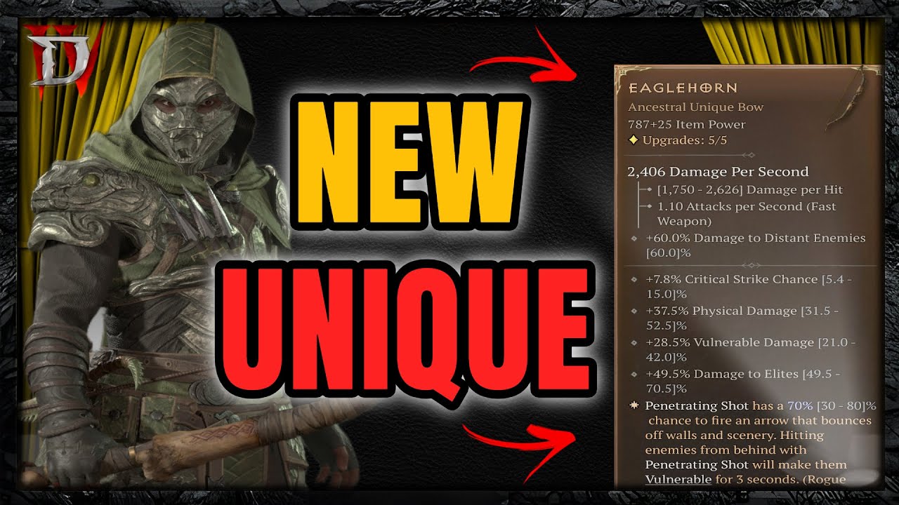 New Rogue Unique Bow for Penetrating Shot, The Eaglehorn! Is it any ...